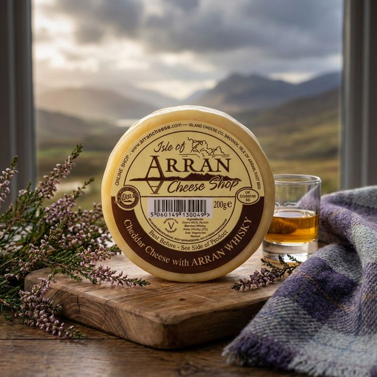 Island Cheese Company Waxed Truckle of Cheddar Cheese with Arran Whisky ...